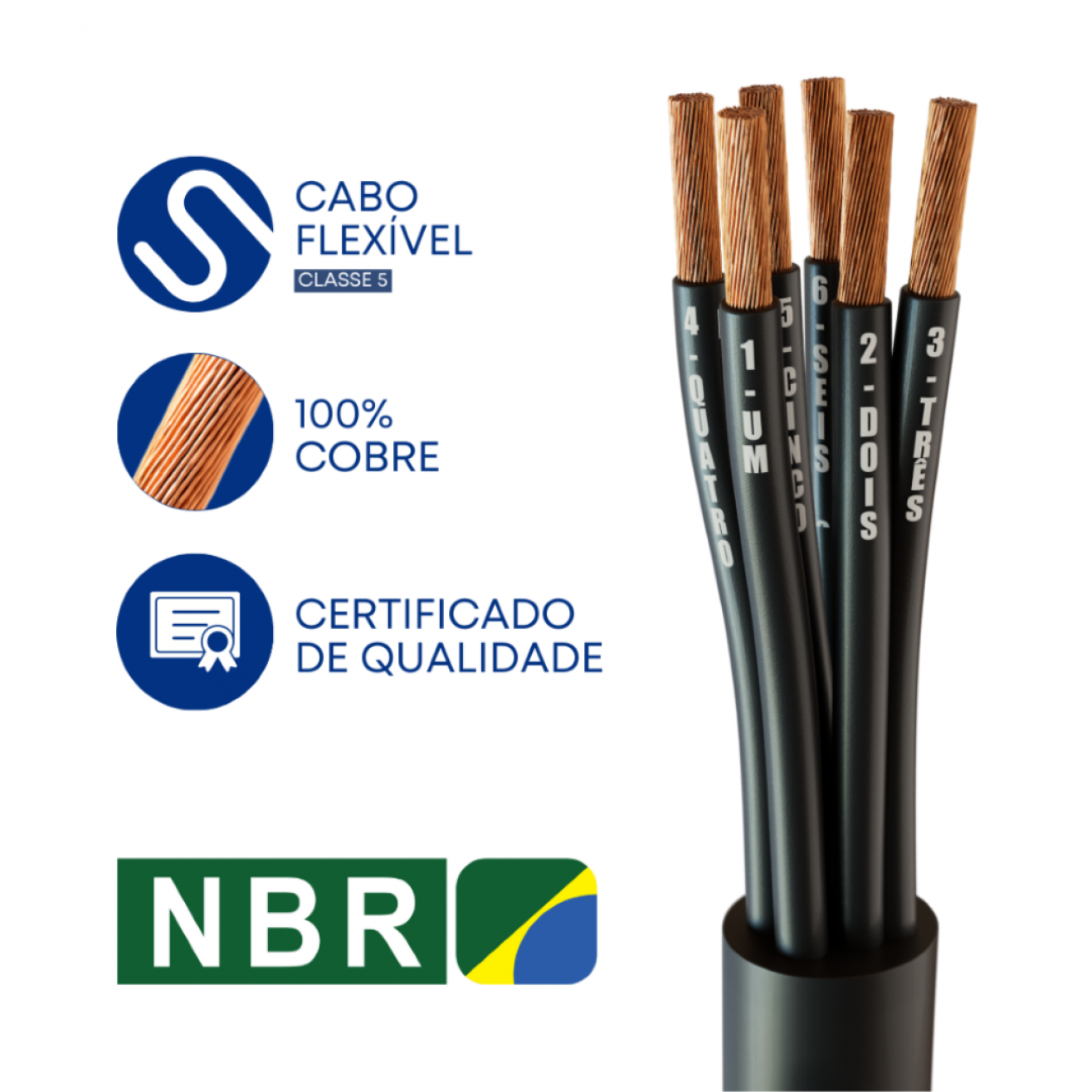 CABO COMANDO/CONTROLE 10X1,00 MM² SEM BLINDAGEM PRETO - INSTRUFIBER