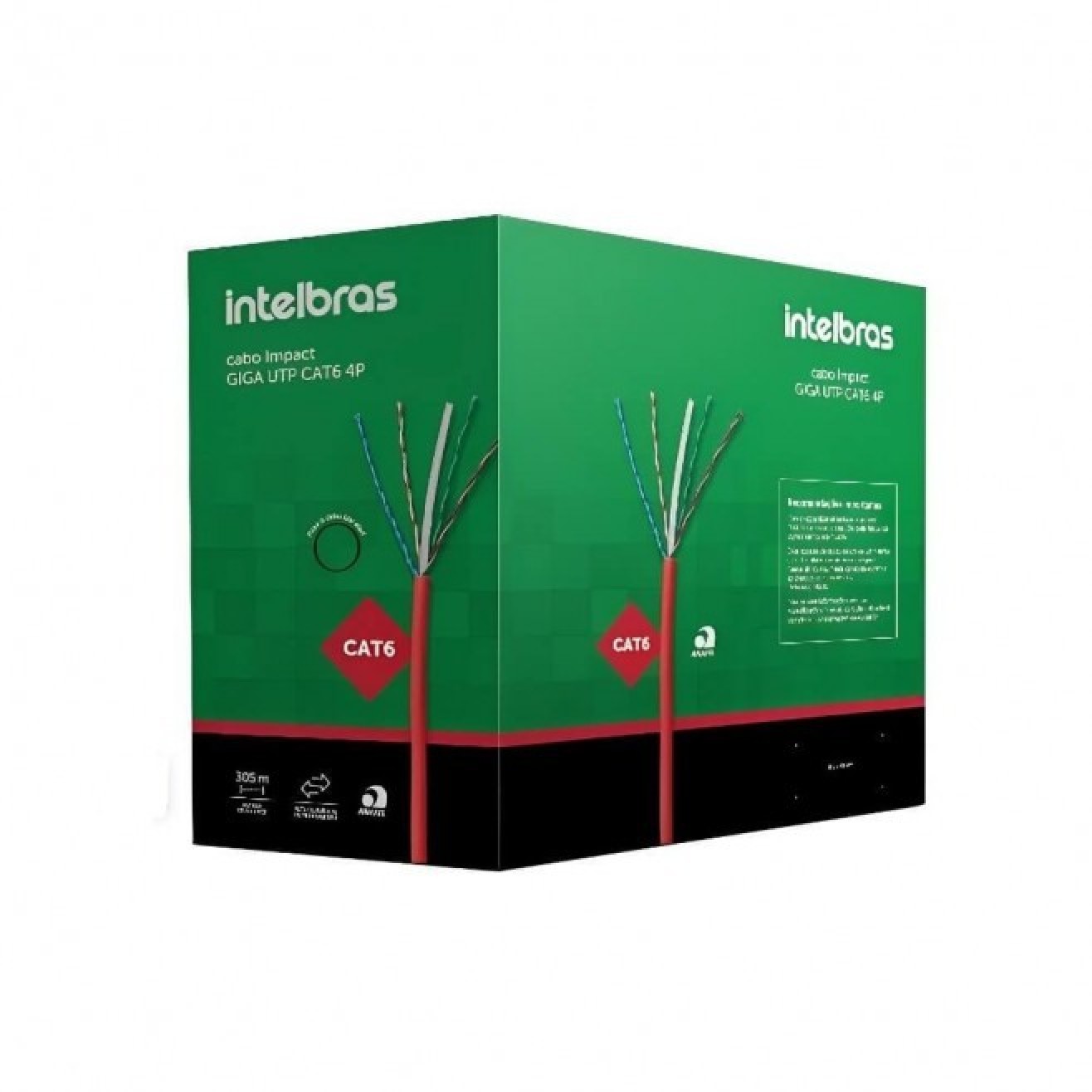 CABO UTP CAT6 4PX23 AWG CMX IMPACT LAN (100 METROS) - INSTRUFIBER